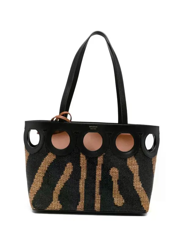 FERRAGAMO Medium Gancini Zebra-pattern Tote Bag