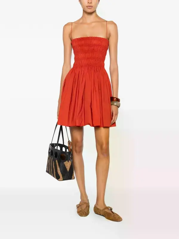 Matteau Shirred Bodice Spaghetti Strap Mini Dress