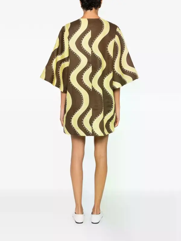 ALEMAIS Frankie Wave-print Mini Dress