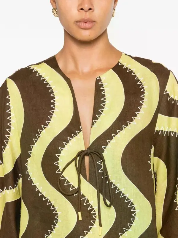ALEMAIS Frankie Wave-print Mini Dress