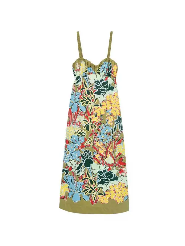 ALEMAIS Solstice Floral-print Midi Dress - Green