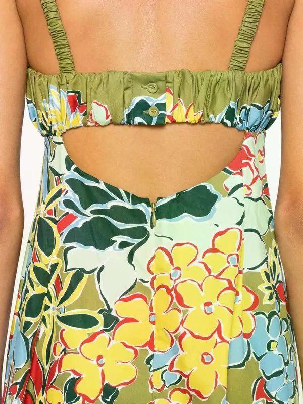 ALEMAIS Solstice Floral-print Midi Dress - Green
