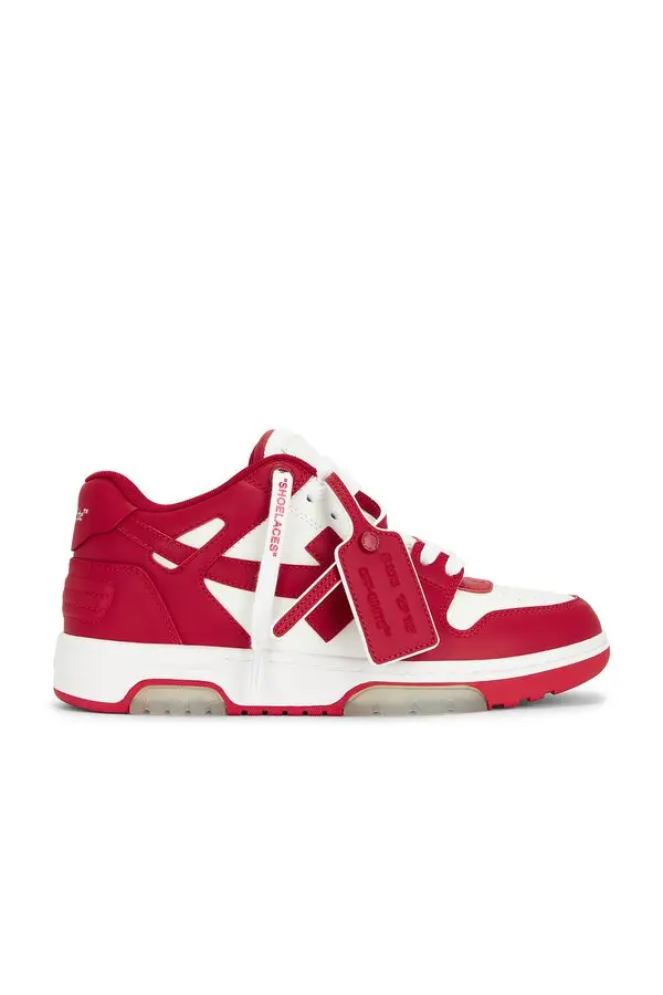 Off-White Out Of Office Calf Leather Sneaker - White & Haute Red