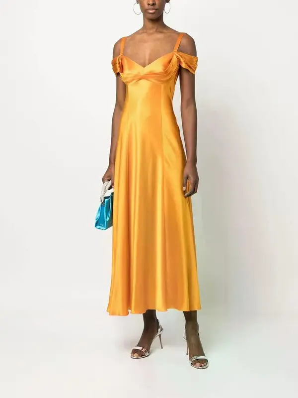 Alberta Ferretti Draped Silk Dress