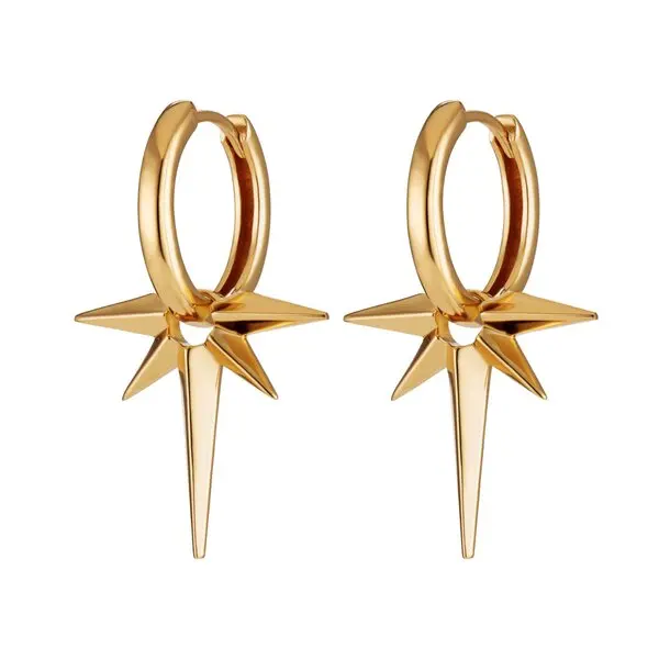 SCREAM PRETTY Angel Star Charm Hoop Earrings - Gold