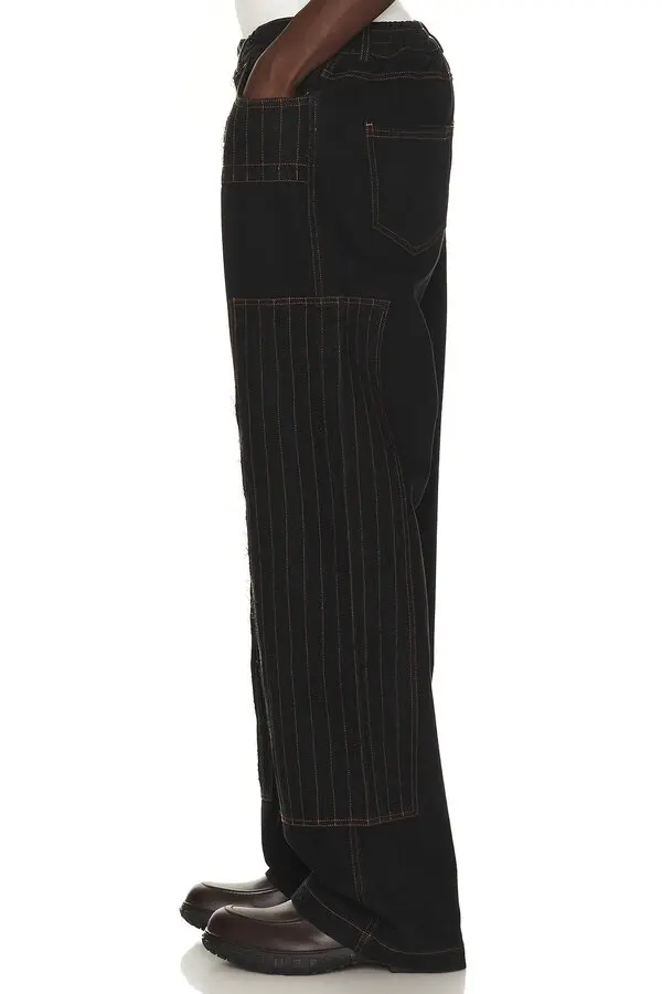 PAS UNE MARQUE Distressed Patch Carpenter Pants