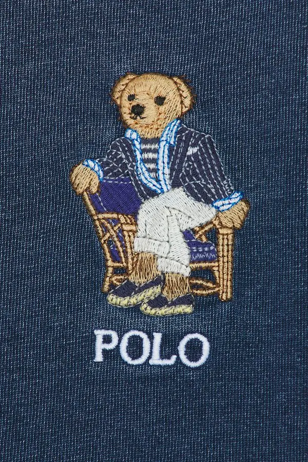 Polo Ralph Lauren Short Sleeve Jersey Knit Novelty Newport Bear T-shirt In Navy - Dark Indigo