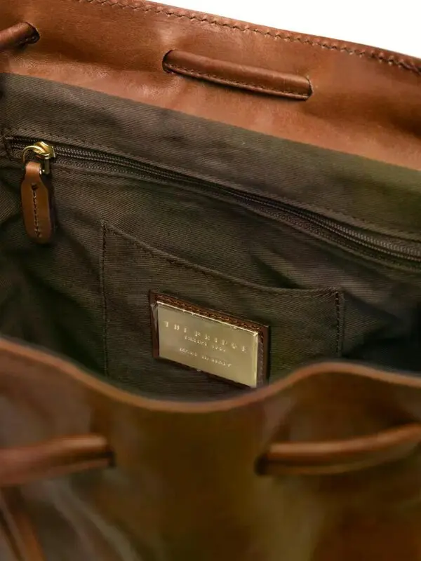 THE BRIDGE Logo Plaque Leather Backpack