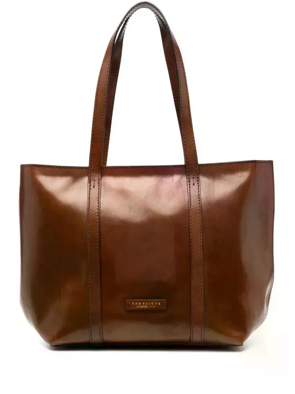THE BRIDGE Logo-patch Leather Tote Bag