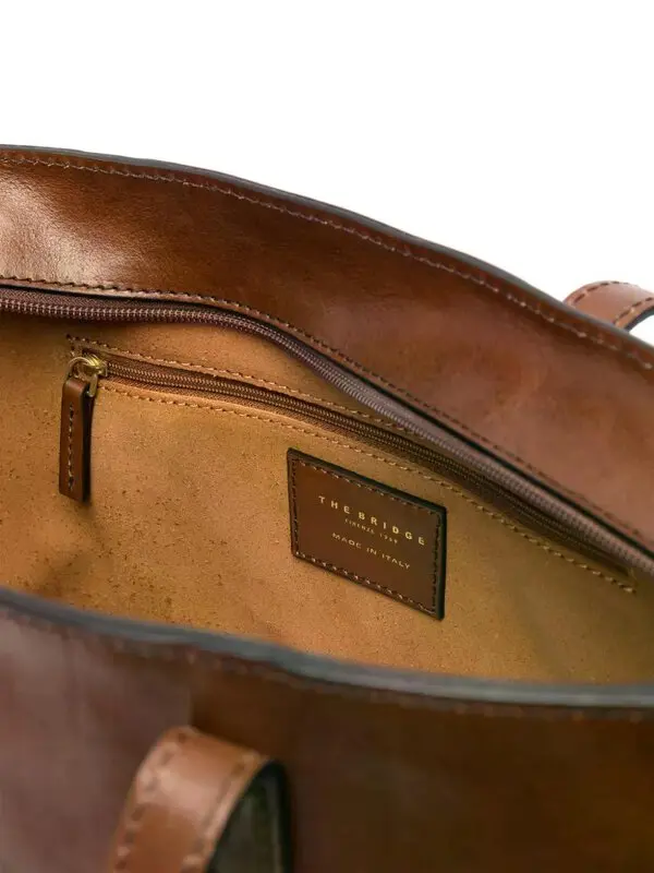 THE BRIDGE Logo-patch Leather Tote Bag