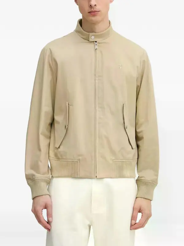 TRUSSARDI High-neck Logo-embroidered Jacket