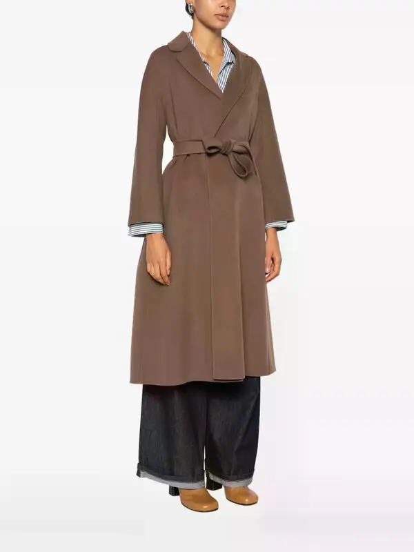 Max Mara Belted Notch-lapels Coat - Brown