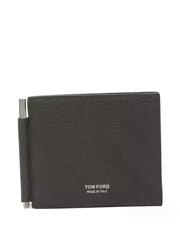 TOM FORD Grainy Leather Money-clip Wallet - Grey