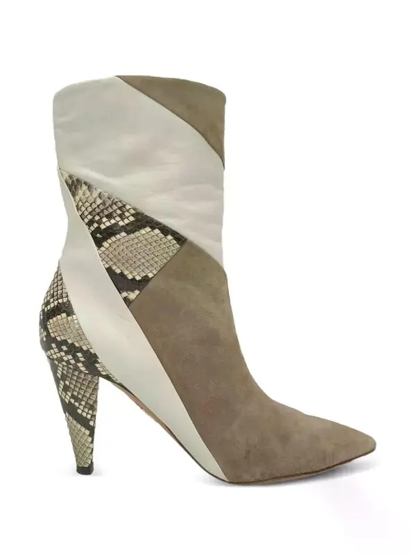AQUAZZURA Calder Snake-effect Ankle Boots