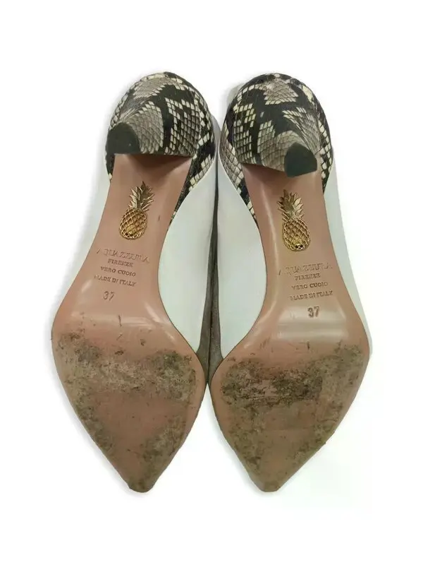 AQUAZZURA Calder Snake-effect Ankle Boots