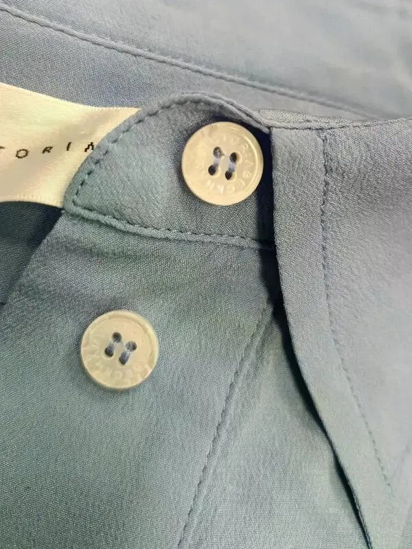 Victoria Beckham Logo-embroidered Silk Blouse