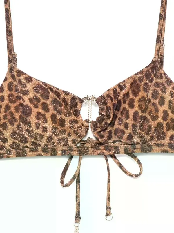 COTAZUR Leopard-print Glitter-effect Bikini