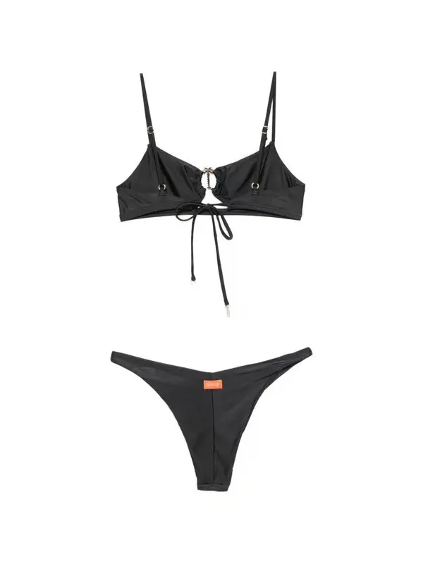 COTAZUR Cottazur Palm Tree Ring Detail Bikini - Black