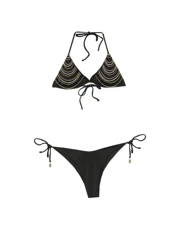 COTAZUR Embellished Triangle Bikini - Black