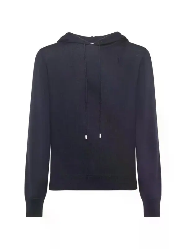 GALIANO Fine-knit Virgin-wool Hoodie