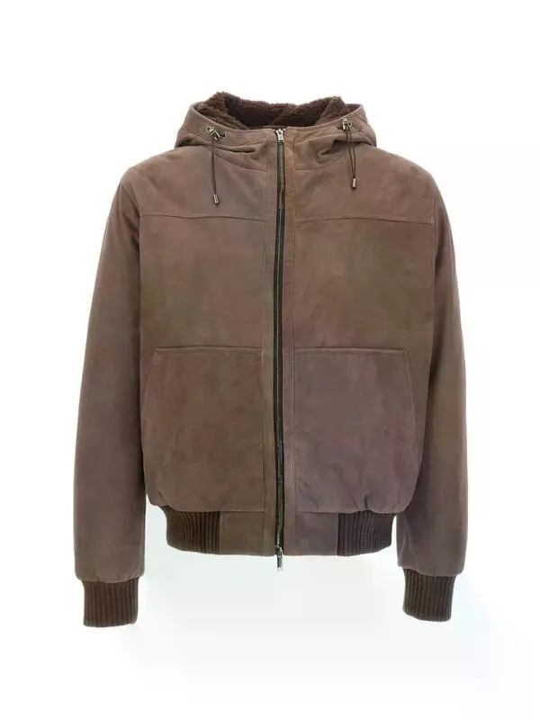 VOLFAGLI FIRENZE Shearling-lined Hooded Bomber Jacket