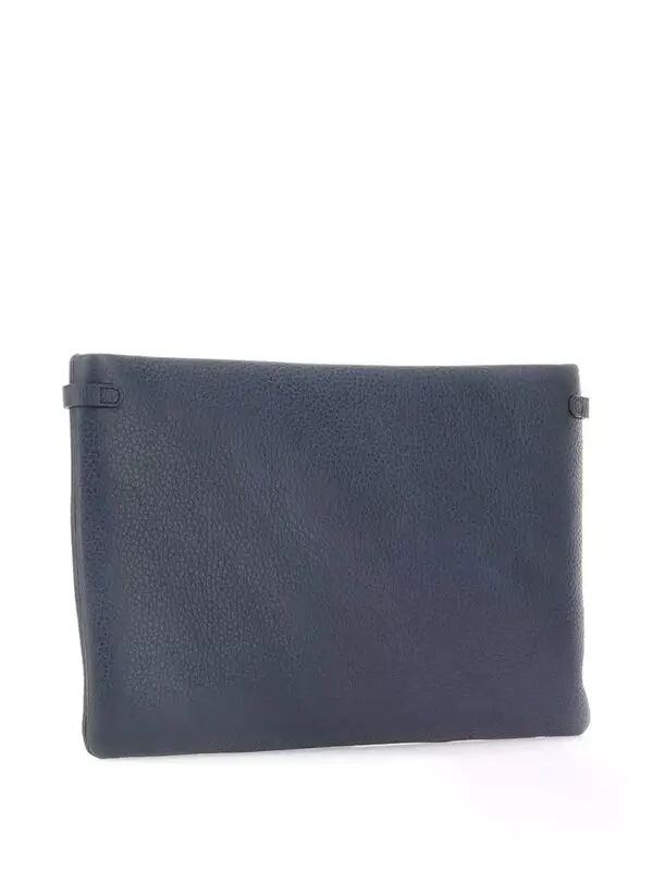 GIANNI CHIARINI Hermy Hammered Leather Clutch Bag