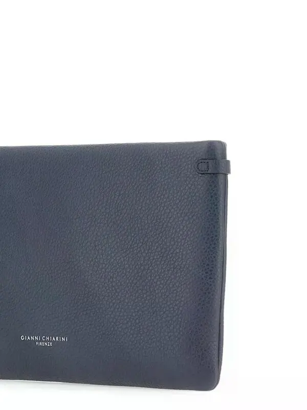 GIANNI CHIARINI Hermy Hammered Leather Clutch Bag
