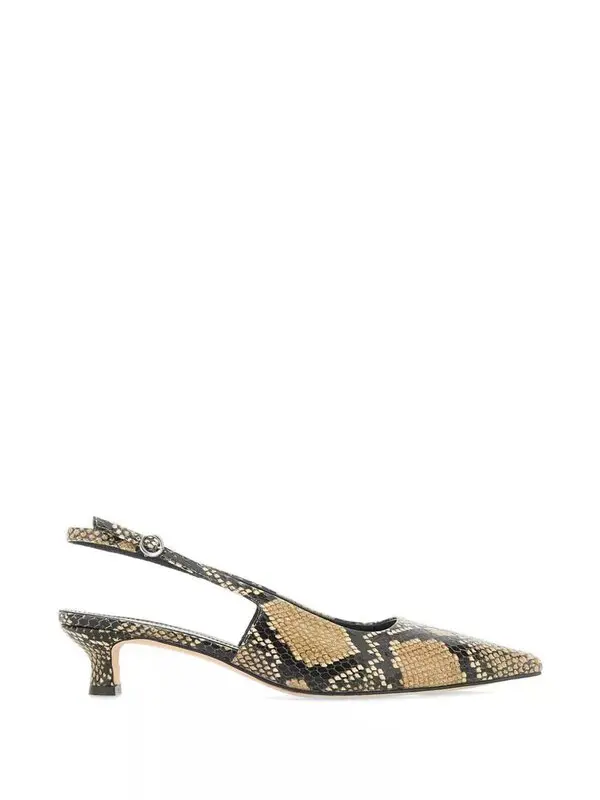 AeydĒ Catrina Snake-print Leather Slingback Pumps - Neutrals