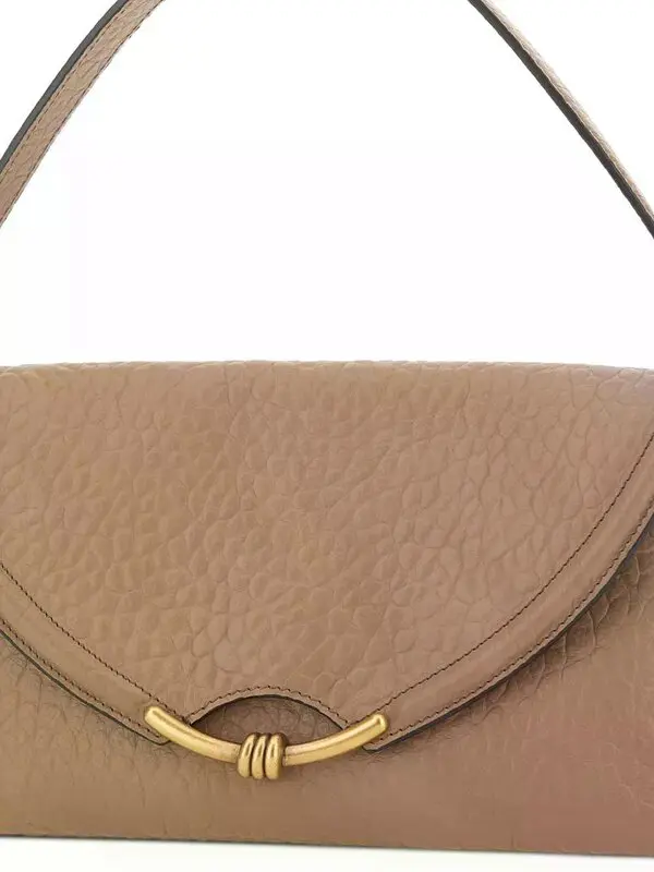 GIANNI CHIARINI Bea Maxi Grain Leather Shoulder Bag - Neutrals