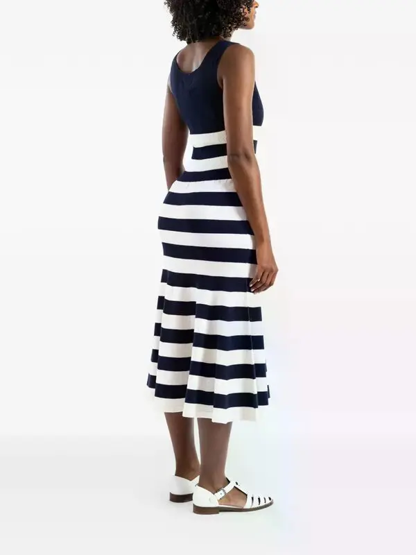 Junya Watanabe Striped Sleeveless Midi Dress