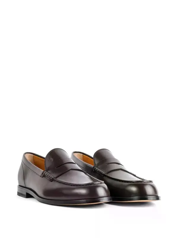 TOD'S Polished Leather Penny Loafers