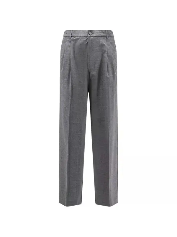 AMARANTO Double-pleat Tailored Trousers - Grey