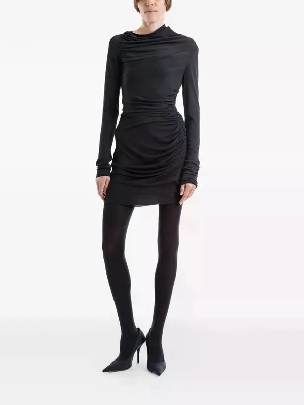 Rick Owens Asymmetric Neck Ruched Mini Dress