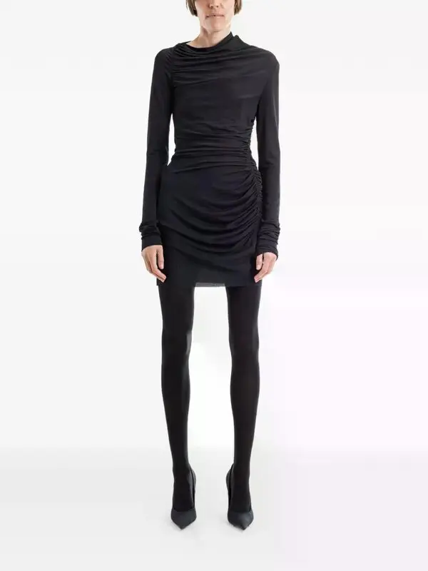 Rick Owens Asymmetric Neck Ruched Mini Dress