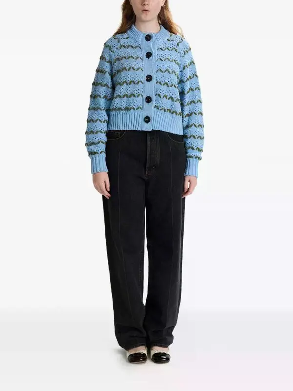 B.B. WALACE Sherman Pointelle-knit Cardigan