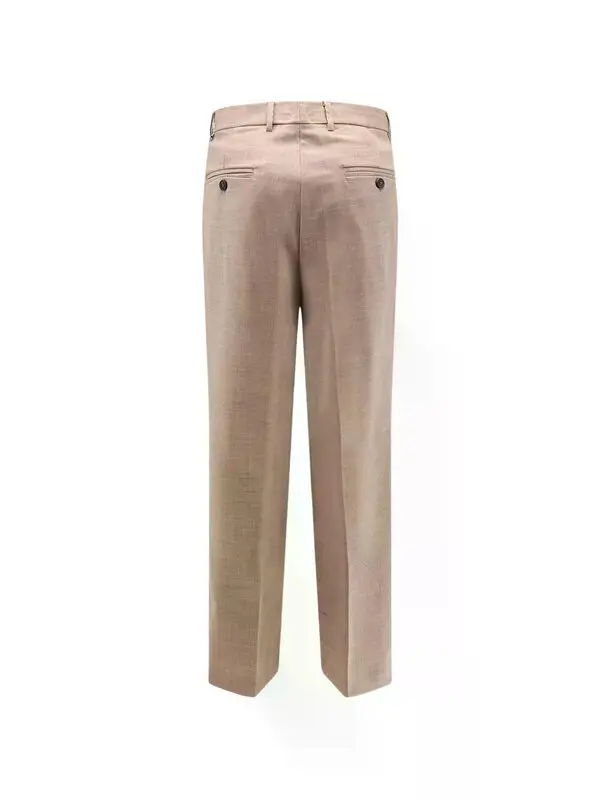AMARANTO Double-pleat Welt-pocket Trousers - Brown