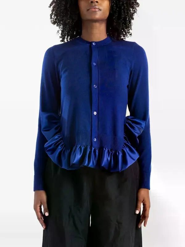 Noir Kei Ninomiya Ruffled Wool Cardigan