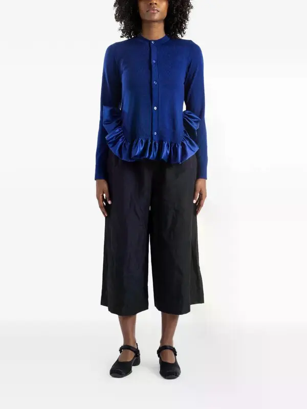 Noir Kei Ninomiya Ruffled Wool Cardigan