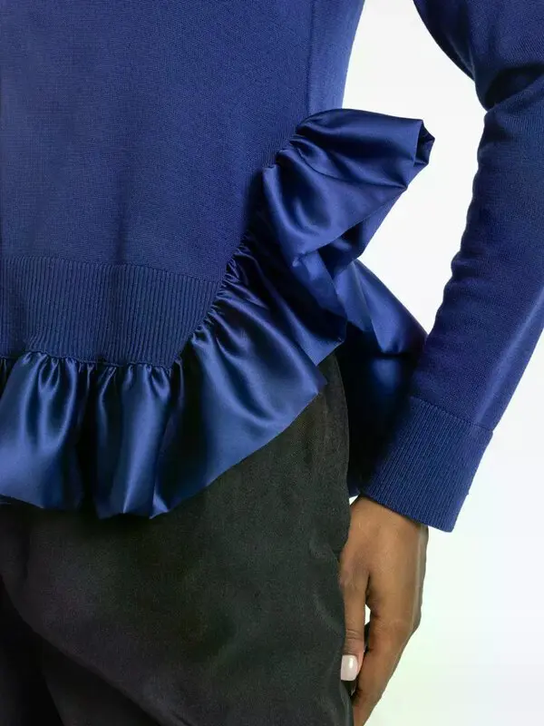 Noir Kei Ninomiya Ruffled Wool Cardigan