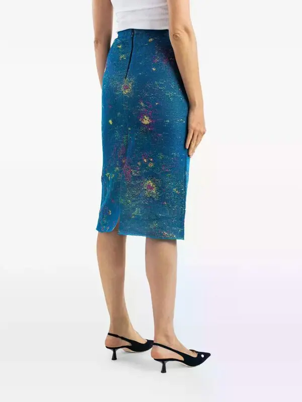 BIELO Translucent Jacquard Midi Skirt