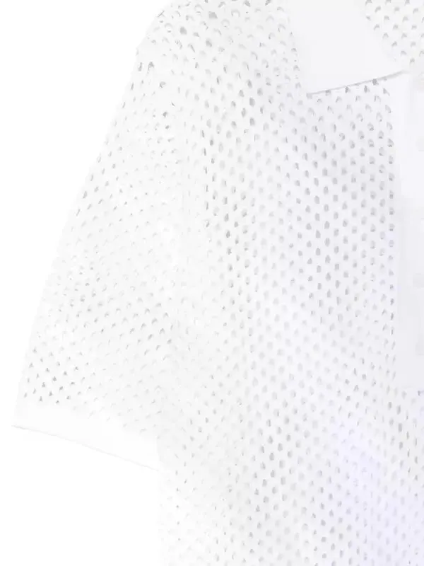 Tibi Crochet Knit Polo Shirt