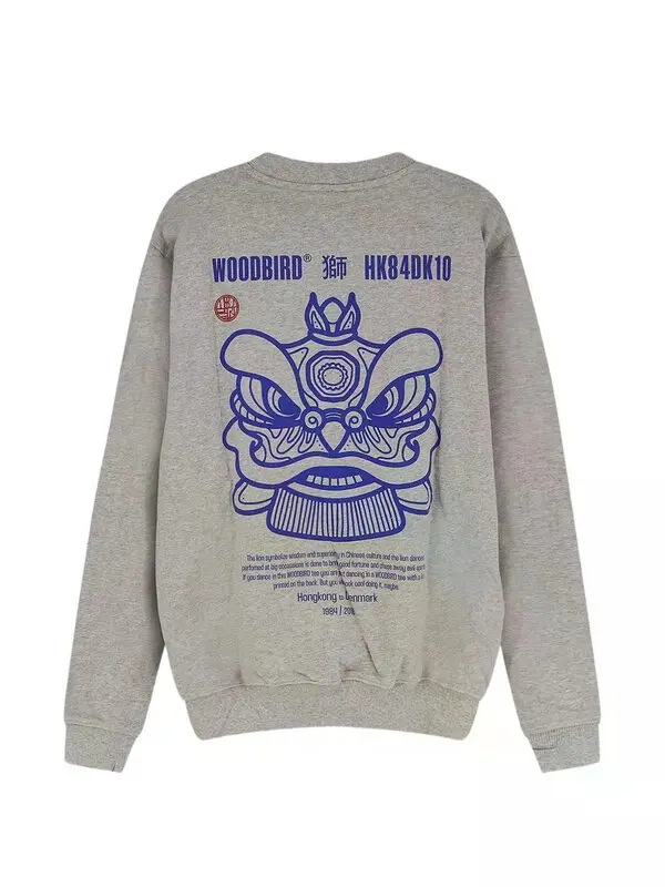 WOODBIRD Cane Lion Logo-print Cotton Sweater