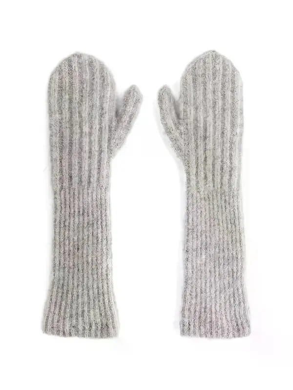 B.B. WALACE Irwin Ribbed-knit Mittens - Grey