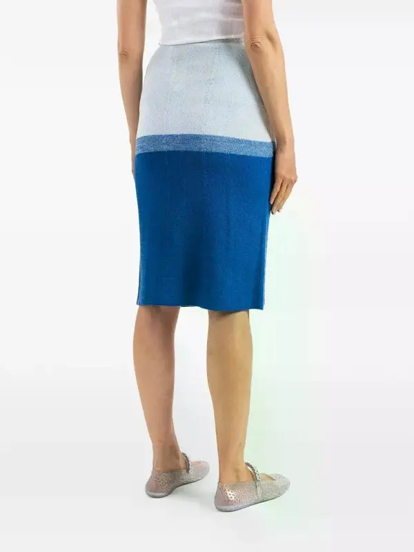 BIELO Colour-block Textured-knit Skirt