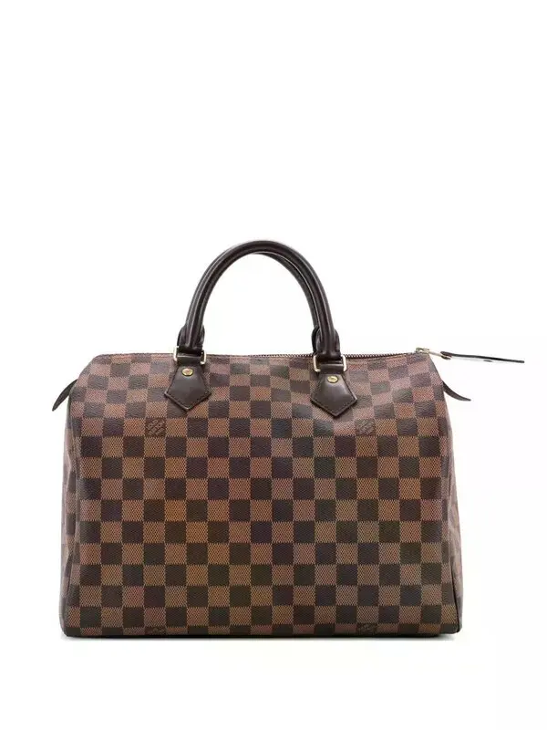 LOUIS VUITTON Speedy Handbag Damier 30 Satchel - Brown