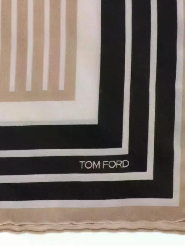 TOM FORD Striped Pocket Square - Neutrals