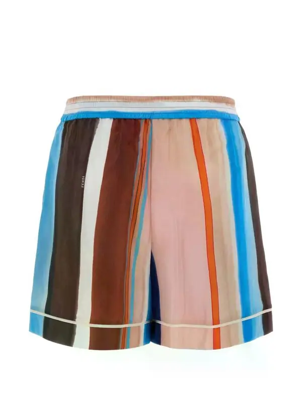 Fendi Striped Silk Shorts - Multicolour