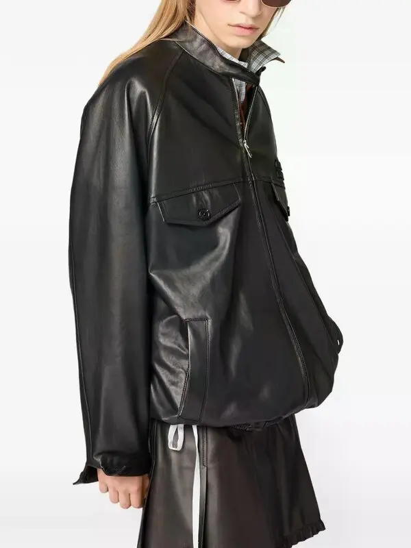 Miu Miu Pleated Nappa Leather Mini Skirt