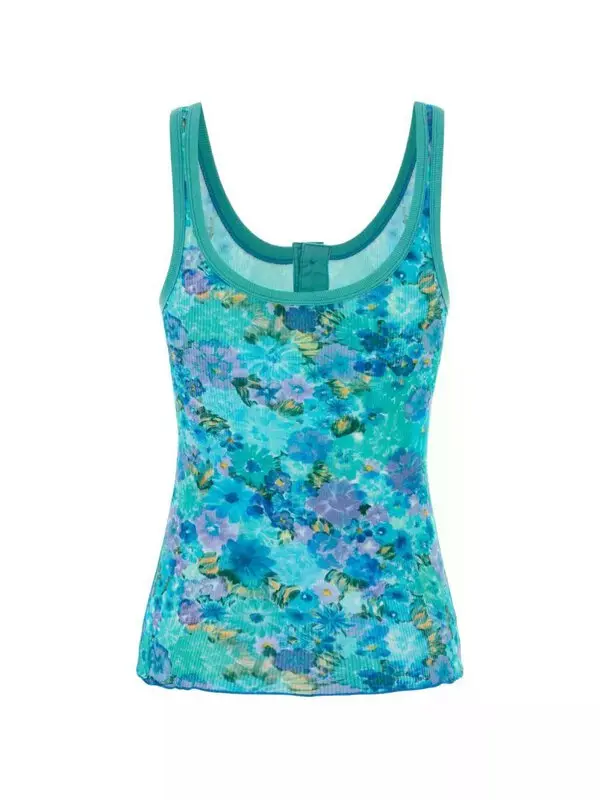 Chloé Printed Stretch Cotton Tank Top