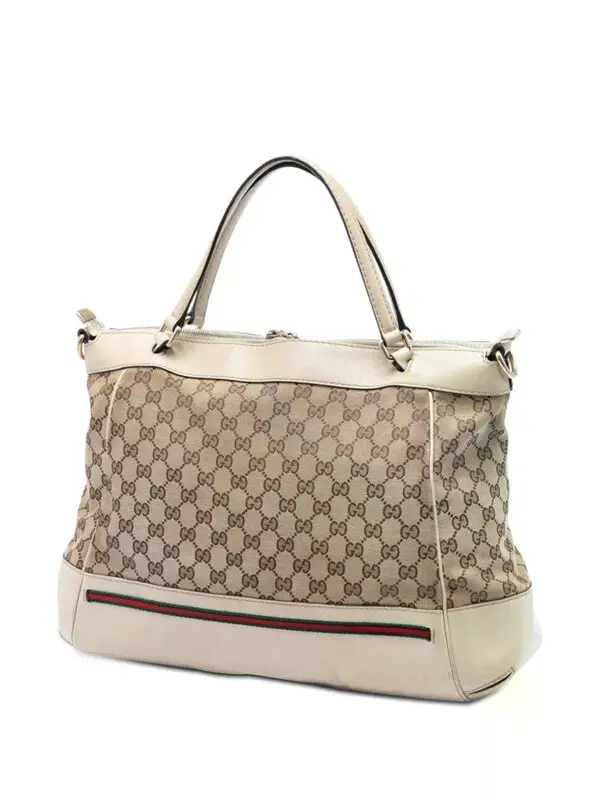 Gucci Gg Canvas Web Mayfair Satchel - Neutrals